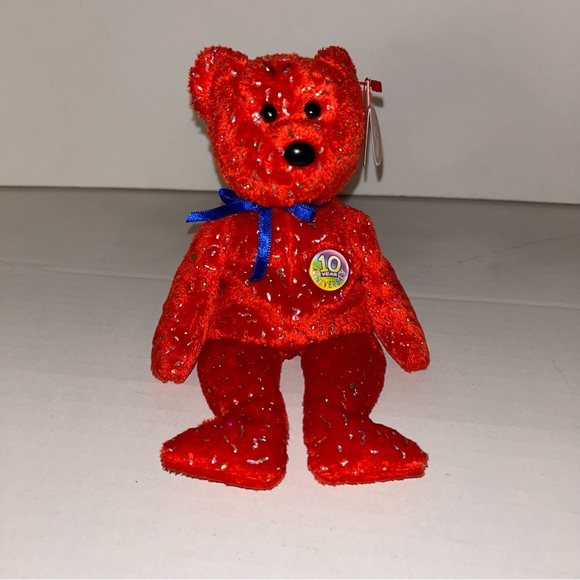 Ty | Toys | Ty Vintage Beanie Babies Year Anniversary Red Decade Nwt ...